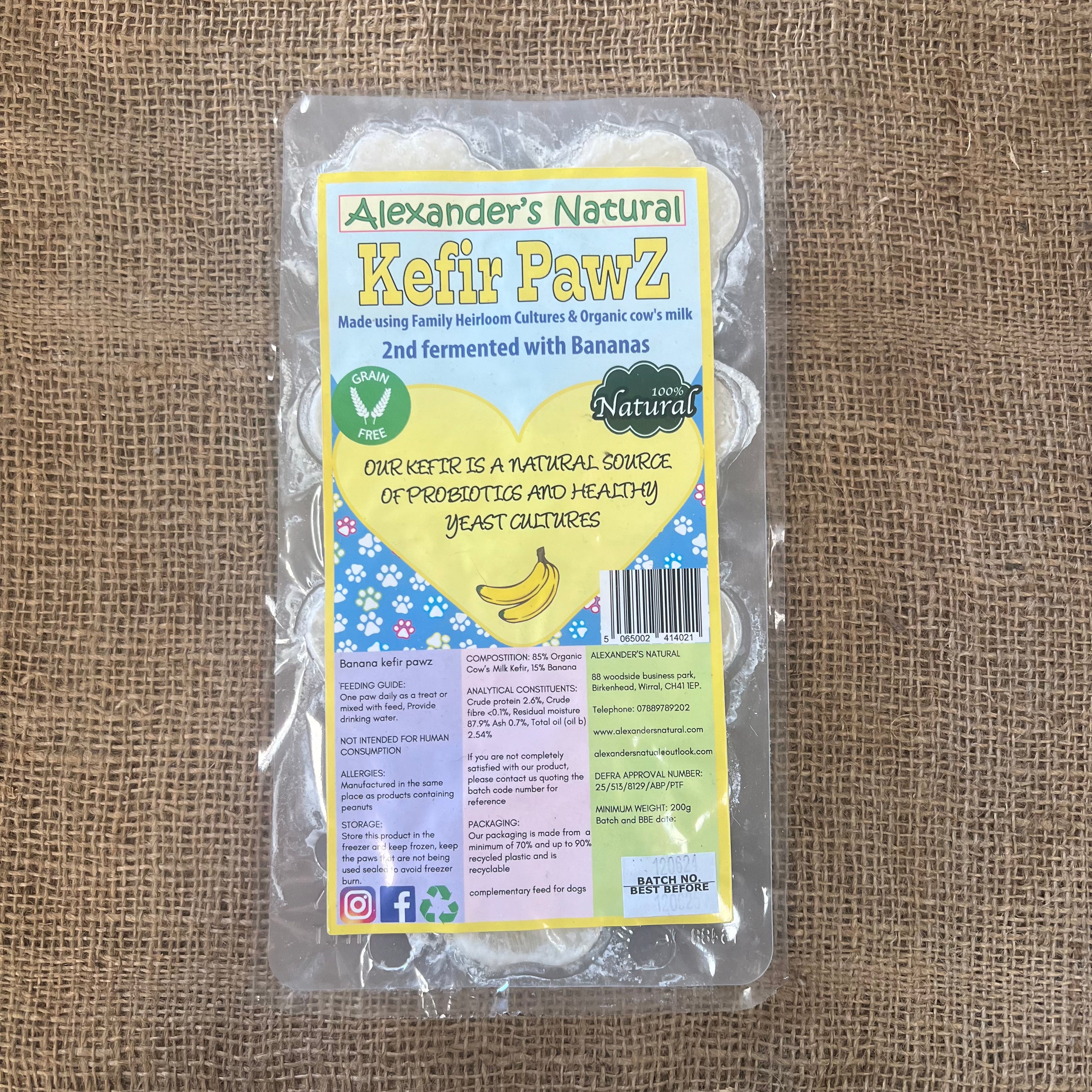 Alexander's Natural Kefir Paws Banana 🍌 5 Paws – Natural Raw